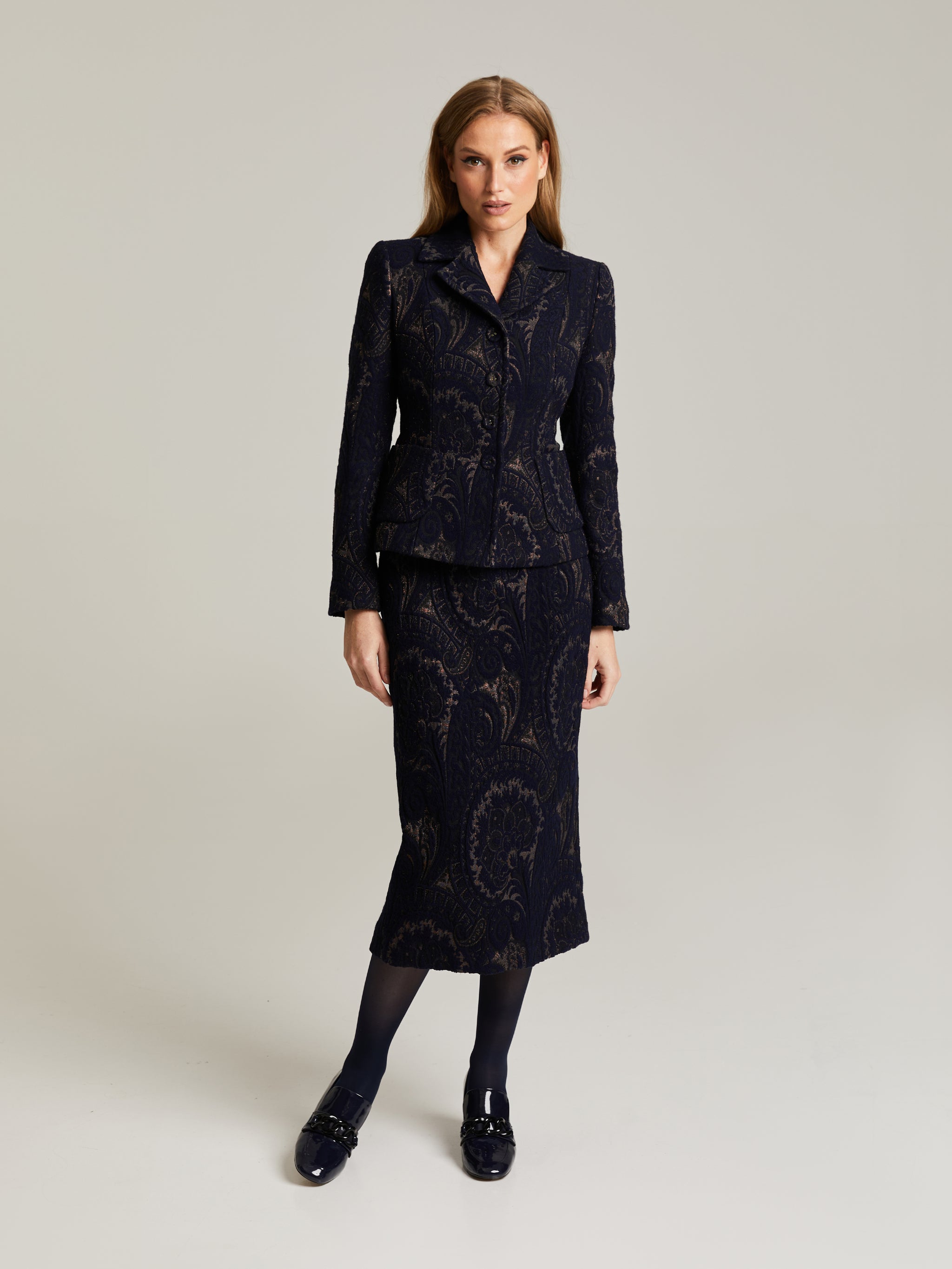 Madie Dark Blue Blazer - Andiata – Andiata