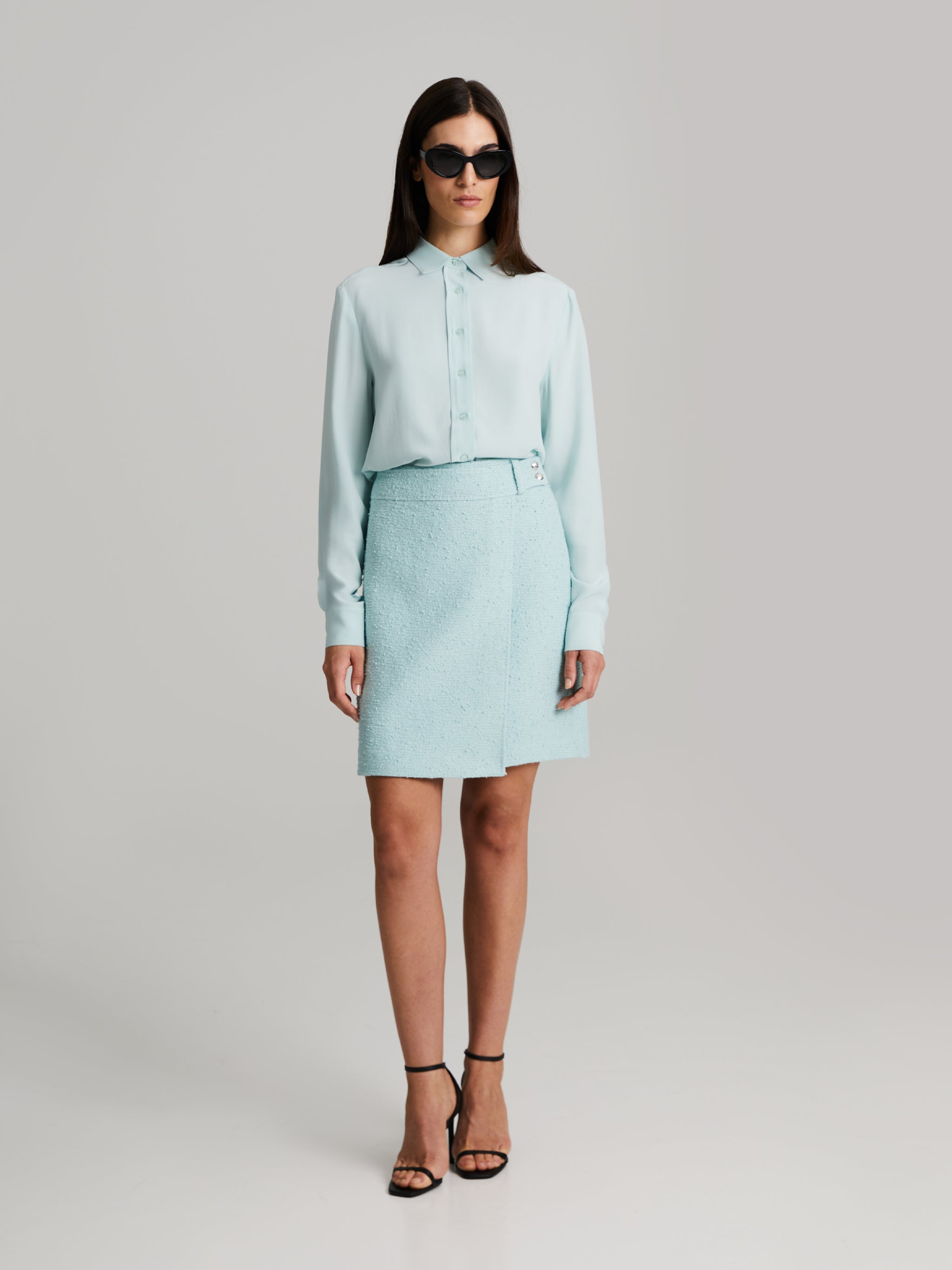 Aava Light Blue Silk Shirt - Andiata – Andiata