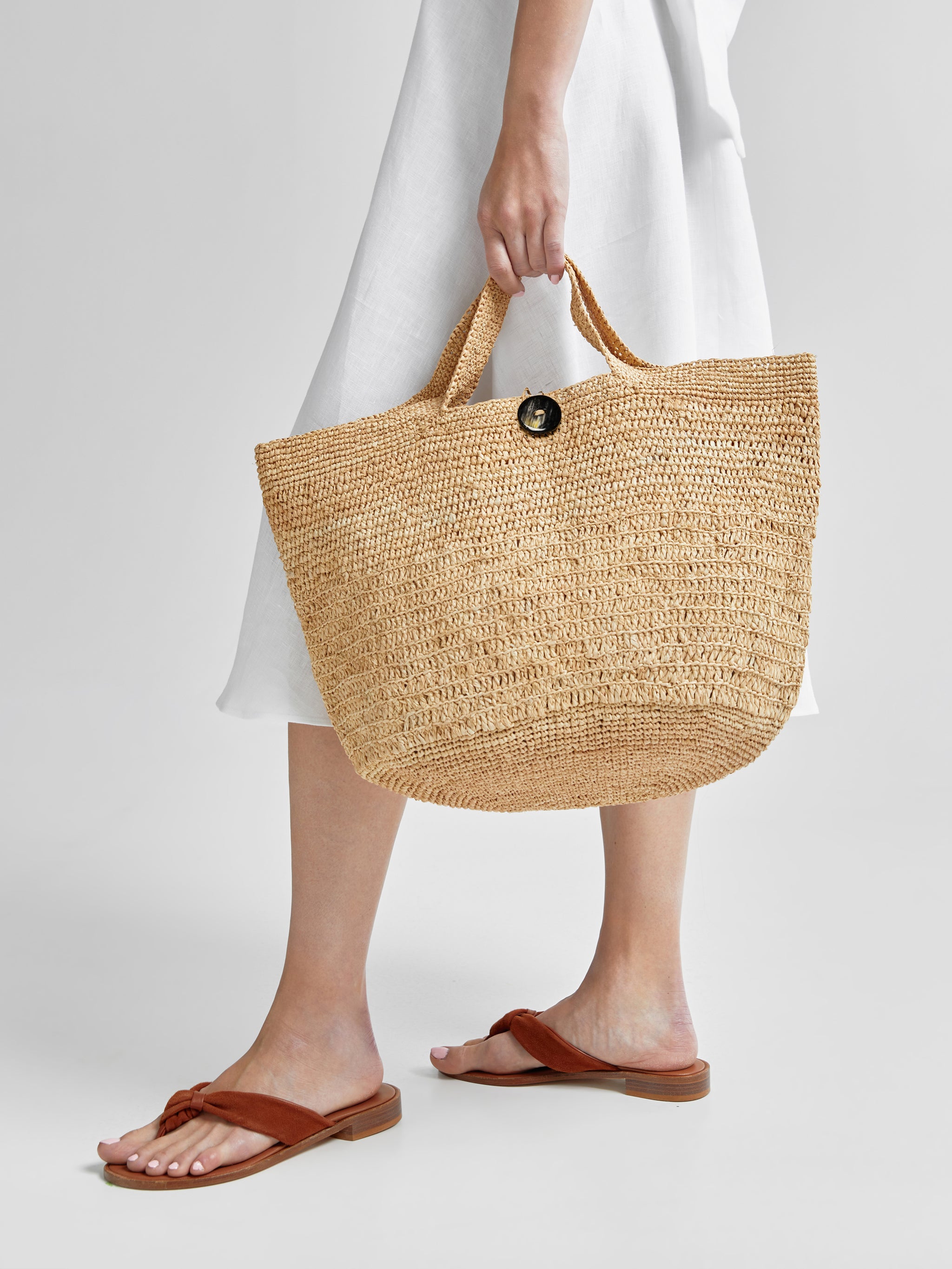 Comine Neutral Straw Bag - Andiata – Andiata