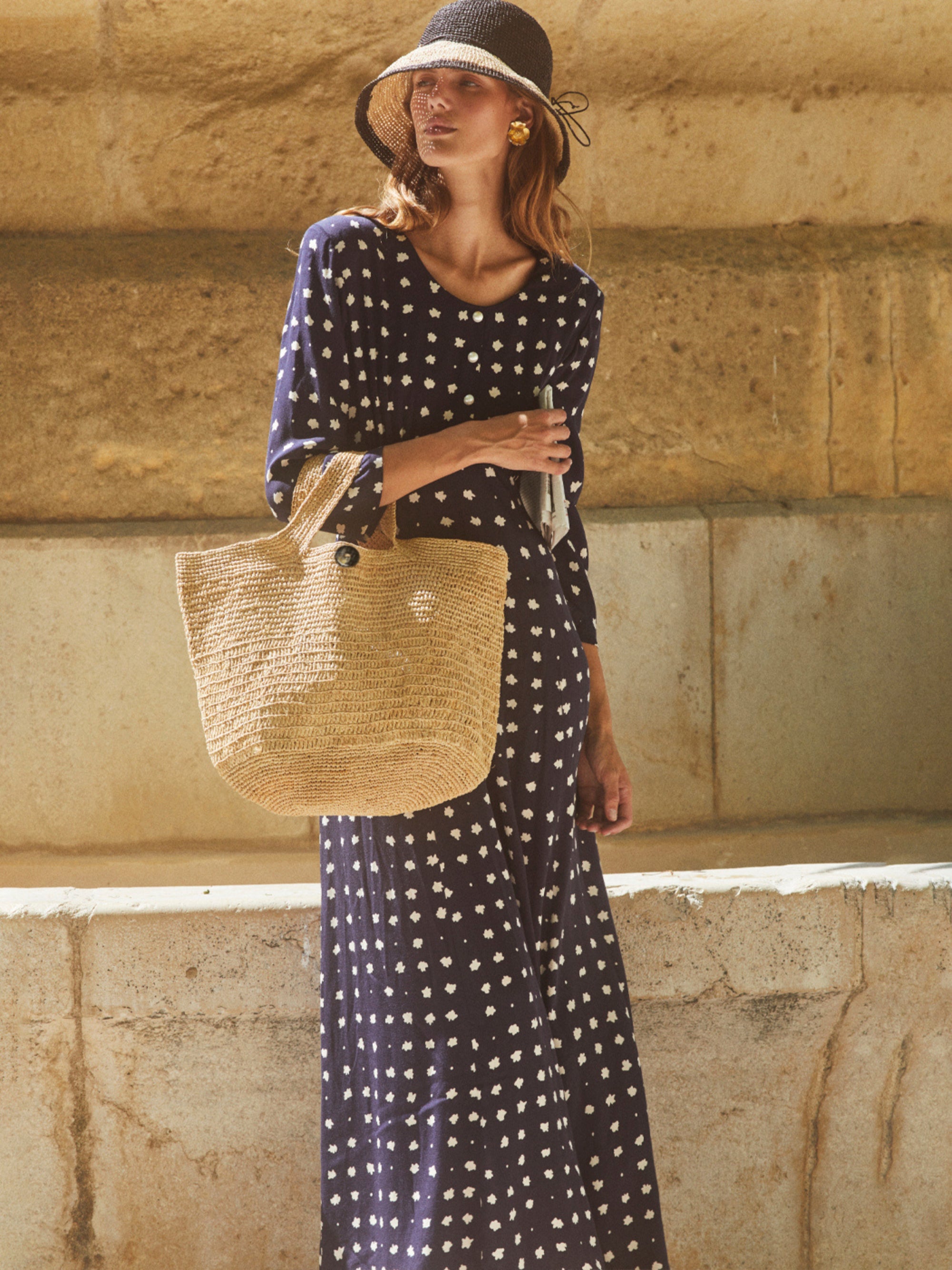 Comine Neutral Straw Bag - Andiata – Andiata