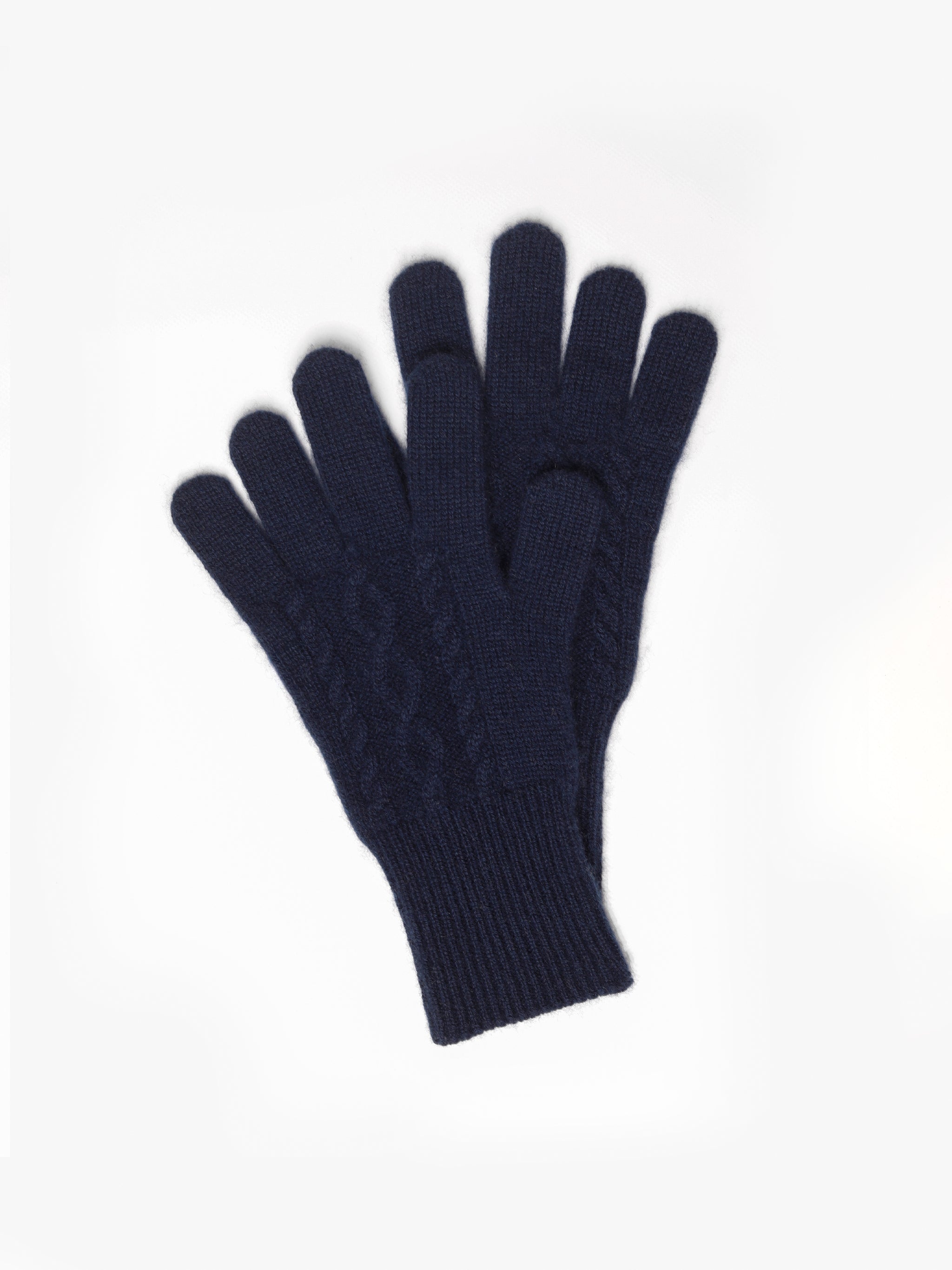 Primara Dark Blue Knitted Cashmere Gloves - Andiata – Andiata