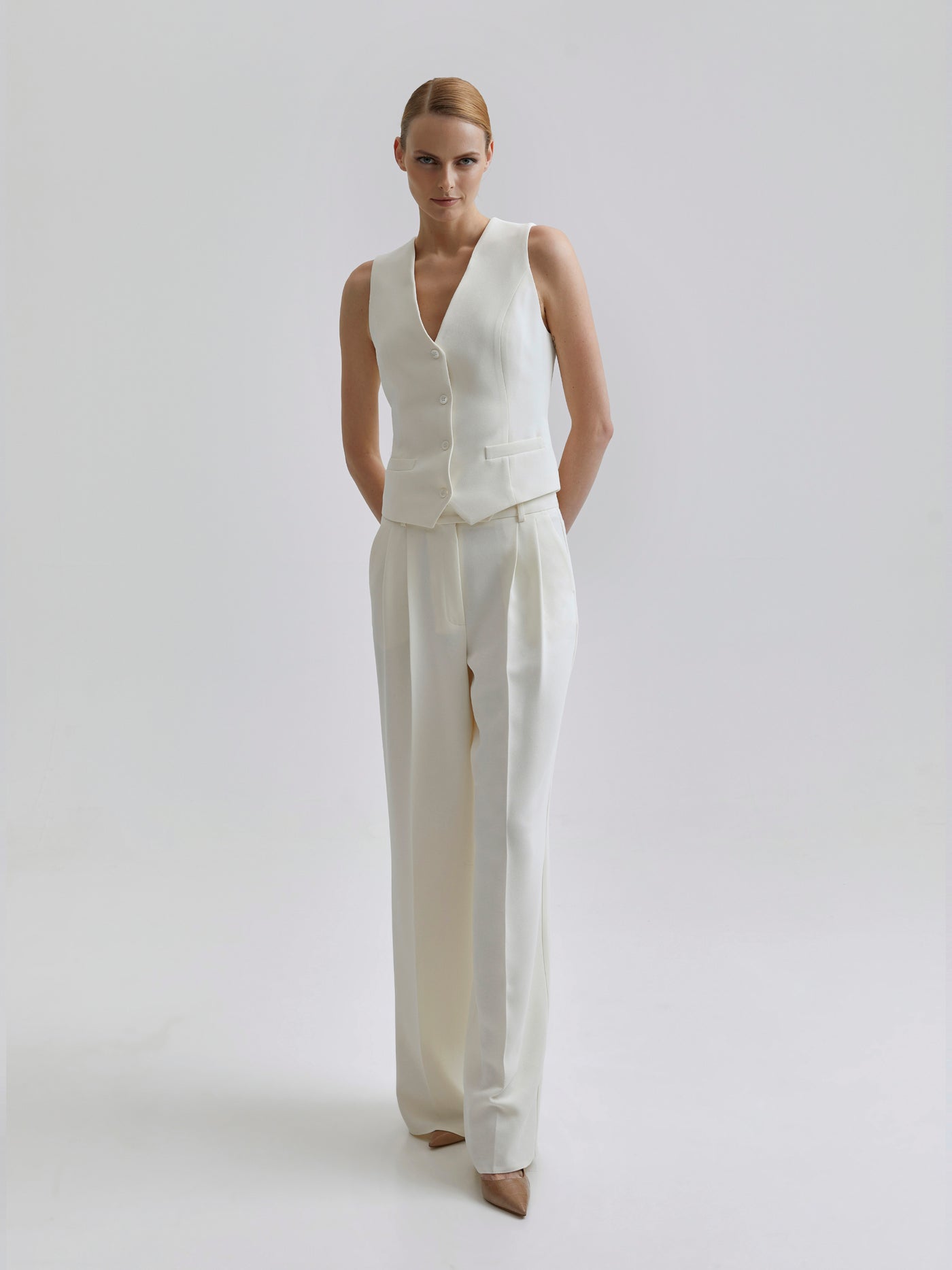 Gytta White Trousers - Andiata – Andiata