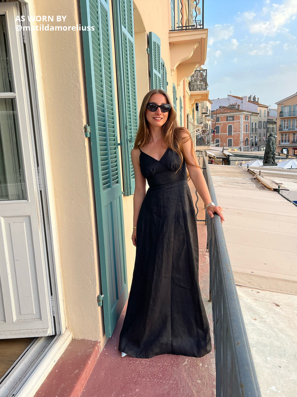 Cebella Linen Black Dress - Andiata – Andiata